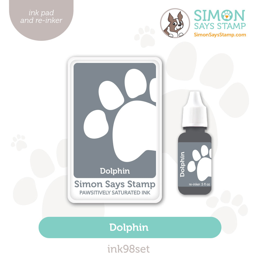 Simon Says Stamp Pawsitively Saturated Ink and Re-inker Set Dolphin in