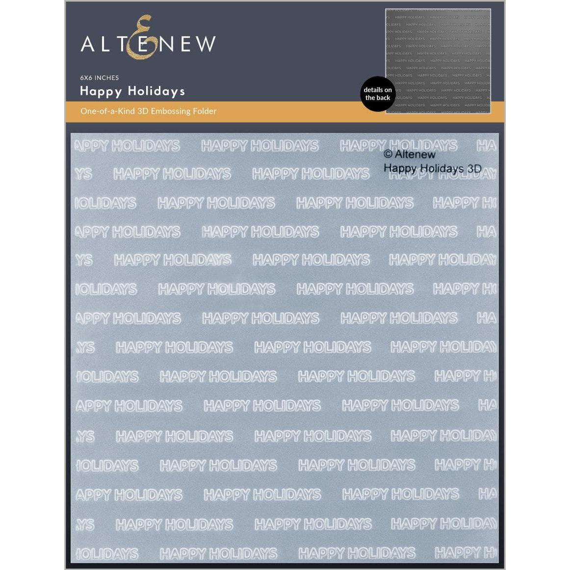 Altenew Happy Holidays 3D Embossing Folder alt7337 – Simon Says Stamp