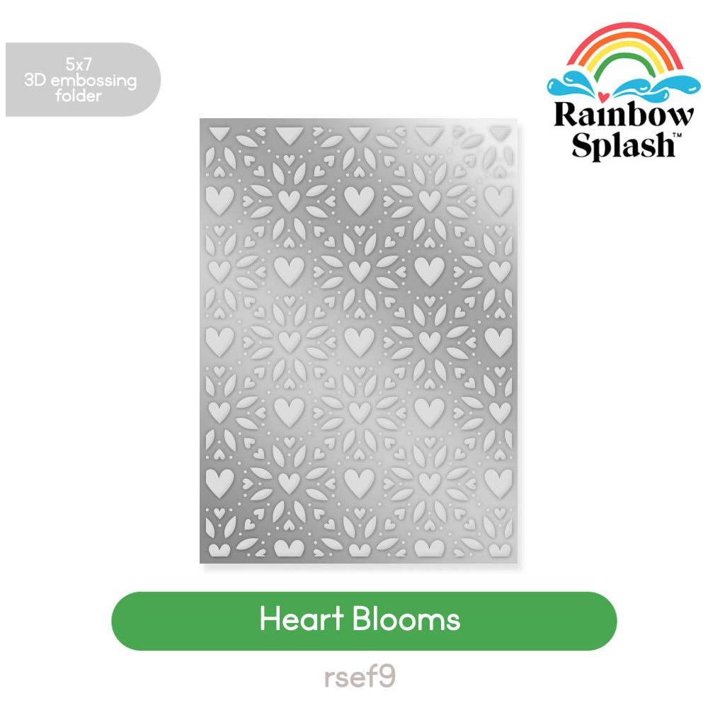 Rainbow Splash Embossing Folder Heart Blooms rsef9 – Simon Says Stamp