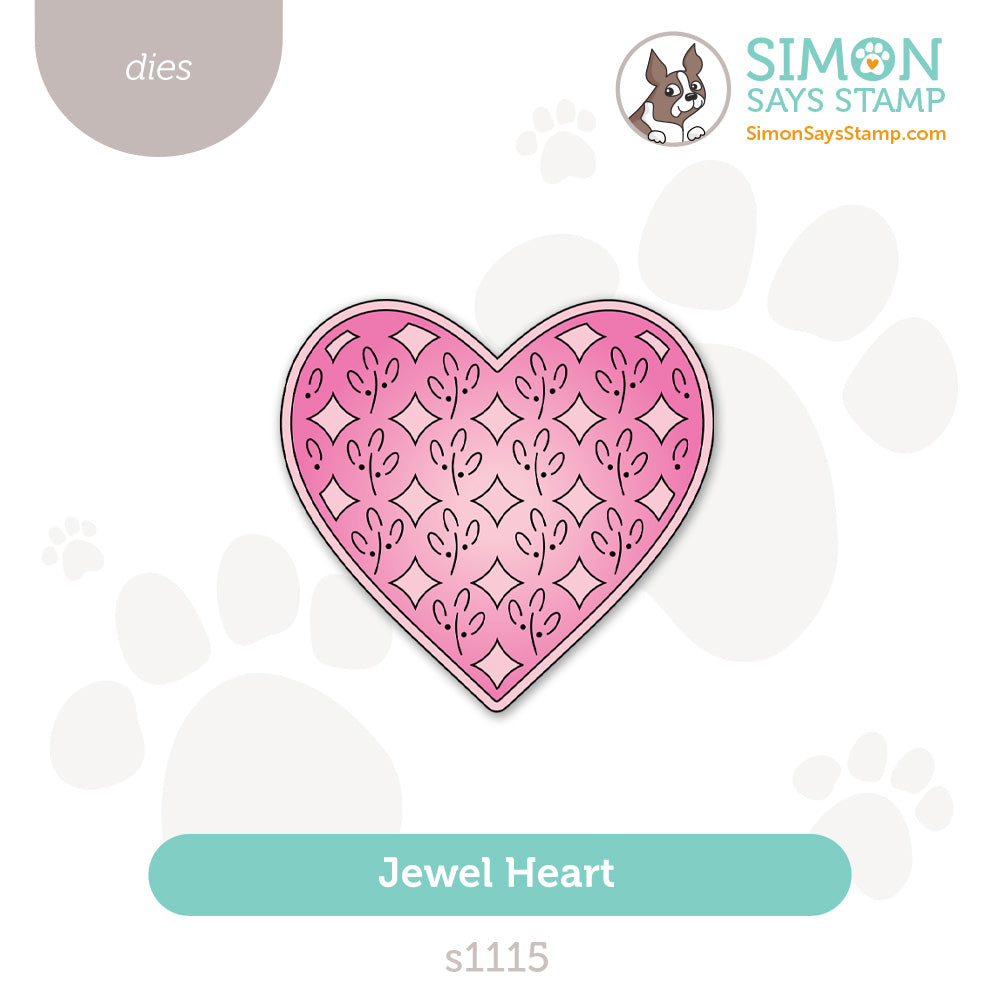 Simon Says Stamp Jewel Heart Wafer Dies s1115 DieCember