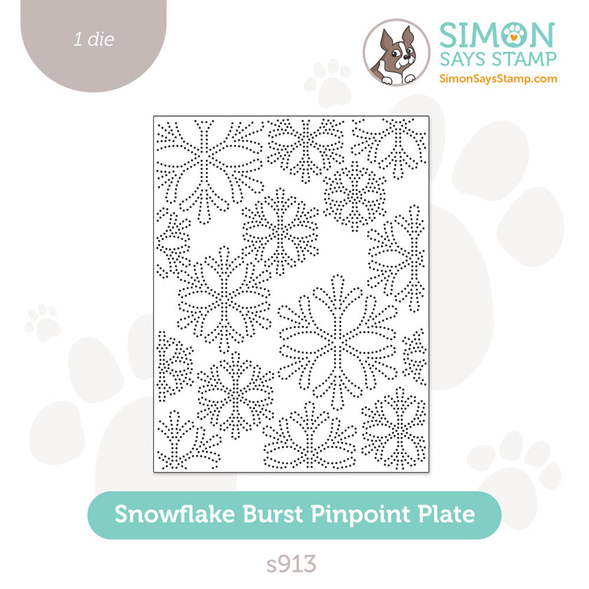 Simon Says Stamp Snowflake Burst Pinpoint Plate Wafer Dies s913