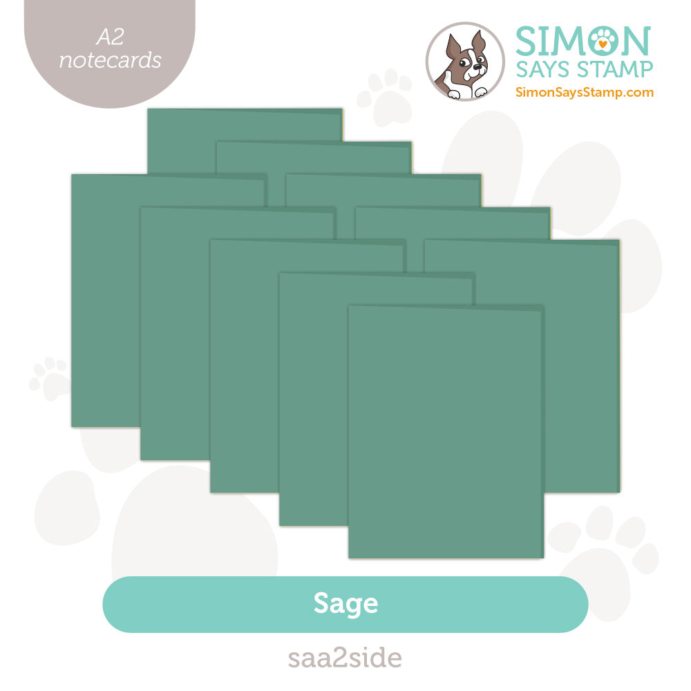 Simon Says Stamp Sage A2 Side Fold Scored Cards 100# 10 Pack saa2side