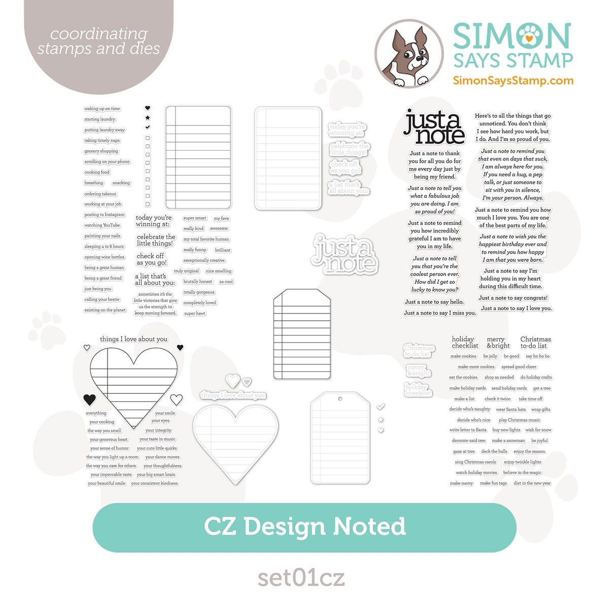 CZ Design Stamps and Dies Noted Bundle – Simon Says Stamp