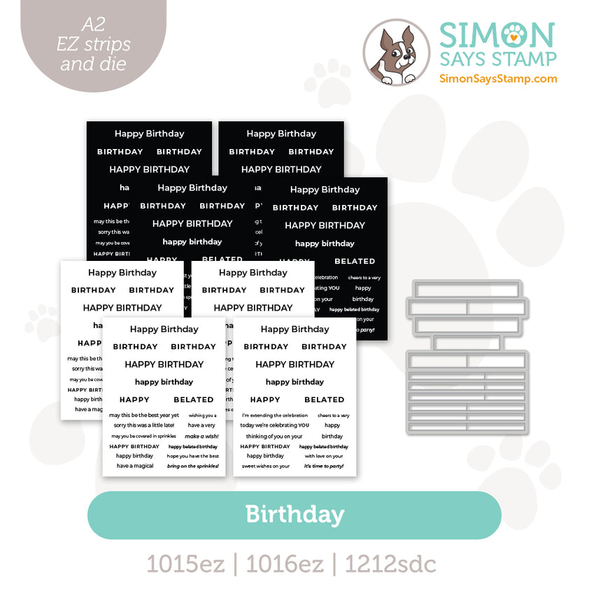 Simon Says Stamp EZ Strips and Die Birthday set1025ez