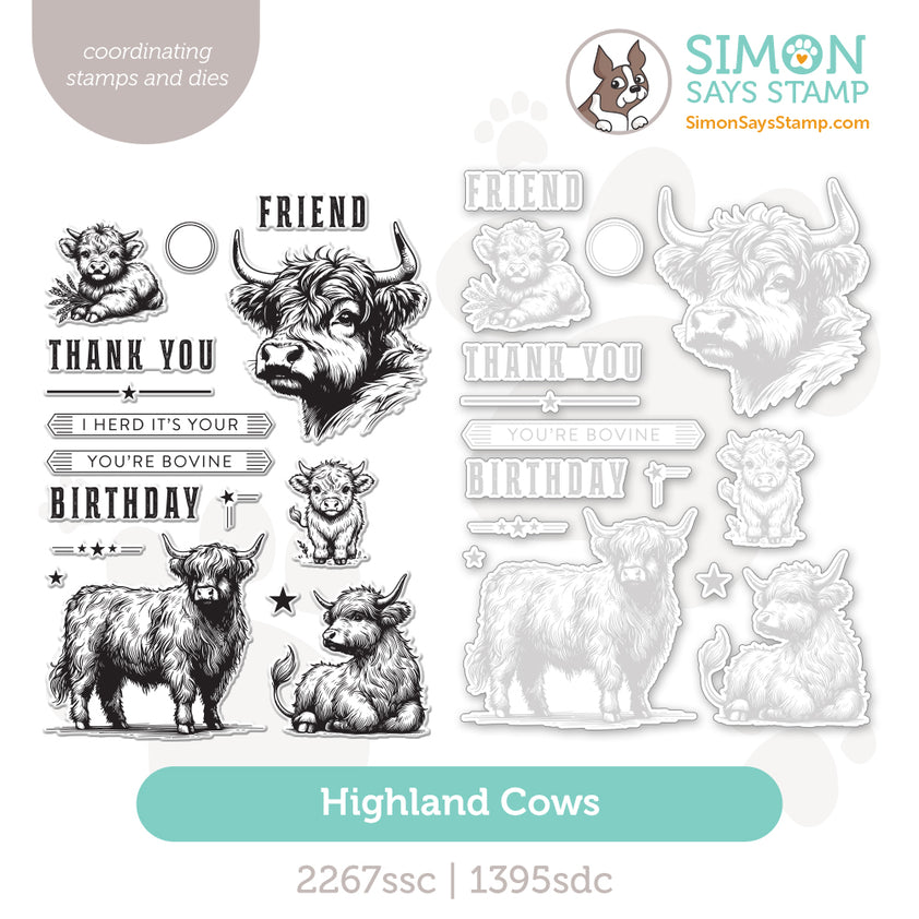 Simon Says Stamps and Dies Highland Cows set1053hc STAMPtember