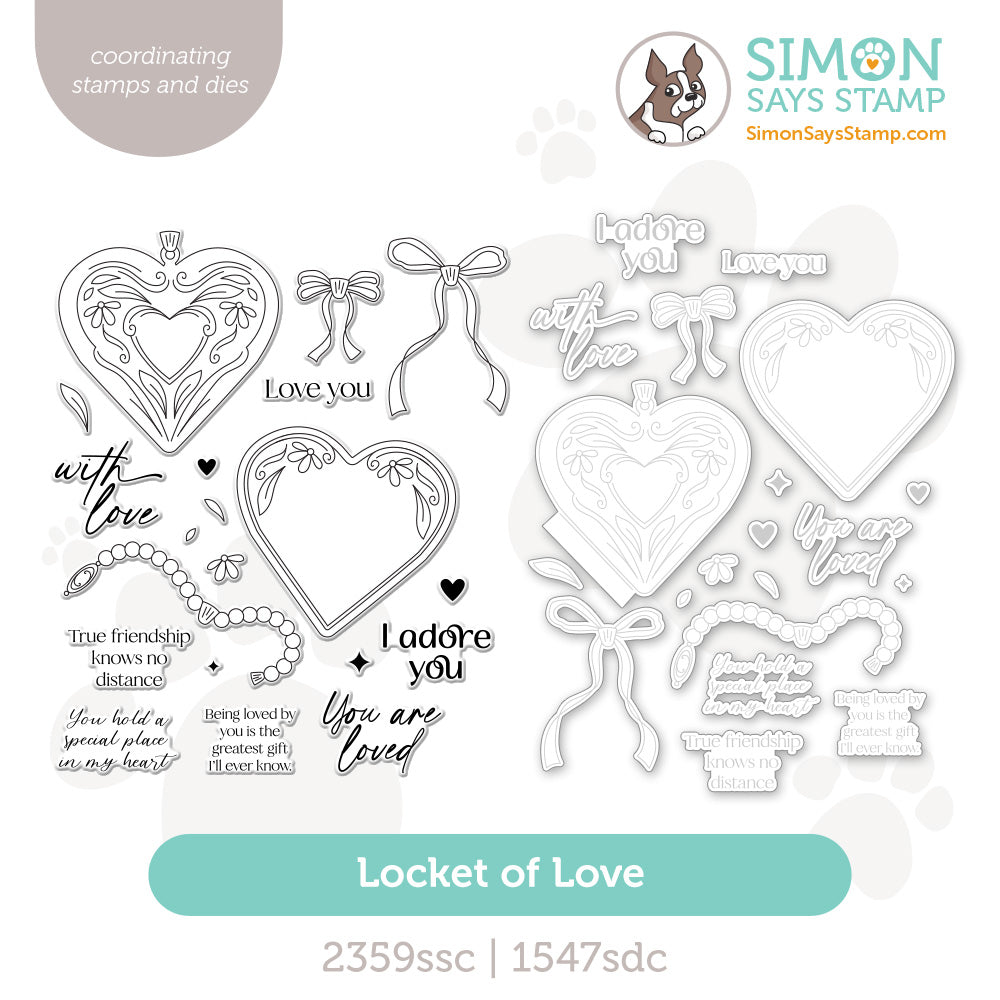Simon Says Stamps and Dies Locket of Love set1137ll Heart to Heart