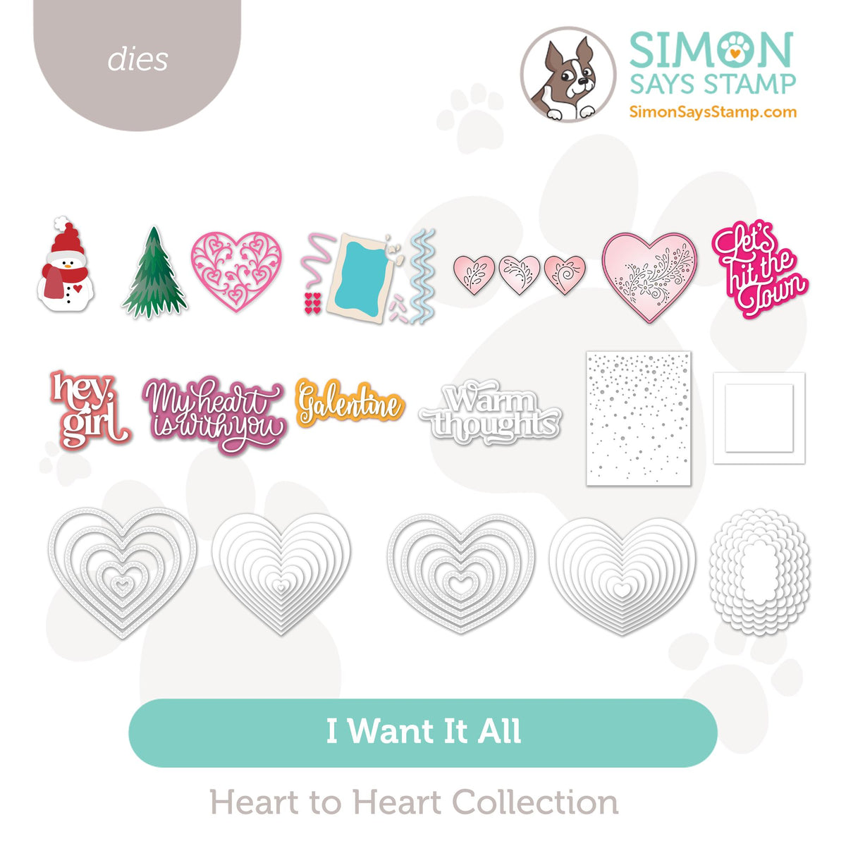 Simon Says Stamp Heart to Heart Collection I Want It All Stand-Alone D