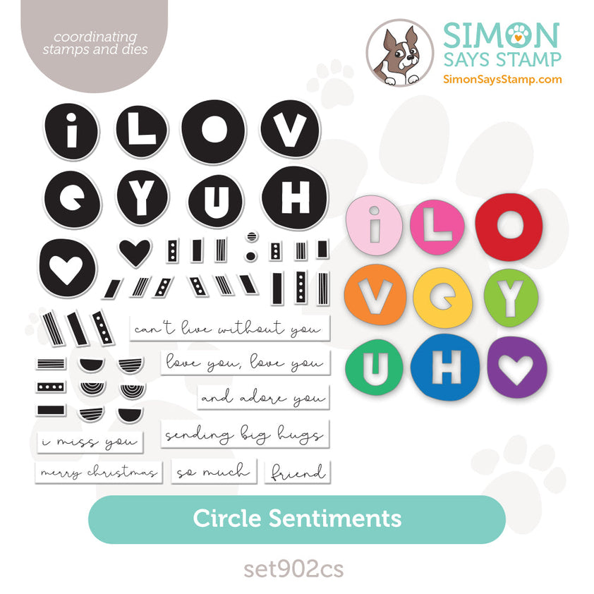 Simon Says Stamps and Dies Circle Sentiments set902cs To Love