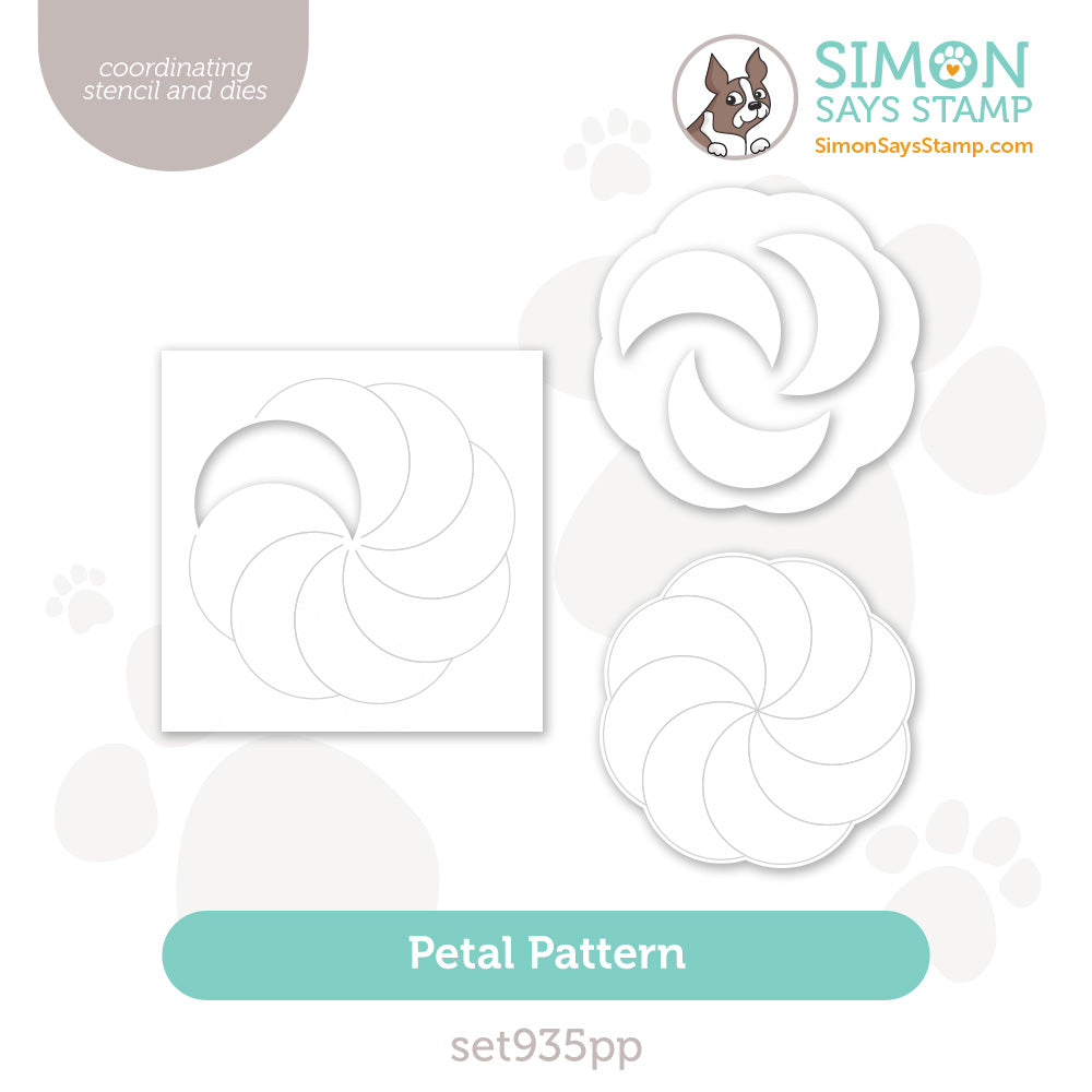 Simon Says Stamp Stencil and Wafer Dies Petal Pattern Bundle set935pp