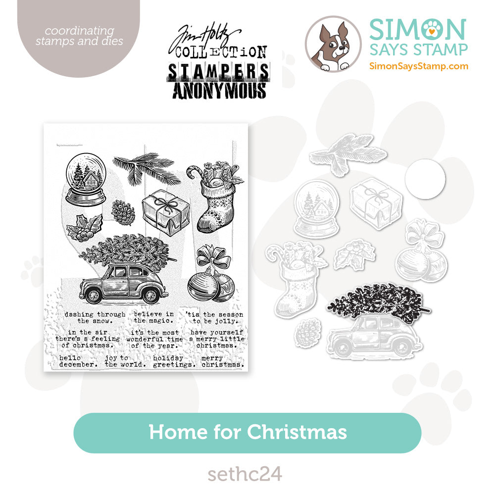 Tim Holtz Home For Christmas Stamps with Simon Says Stamp Dies Bundle