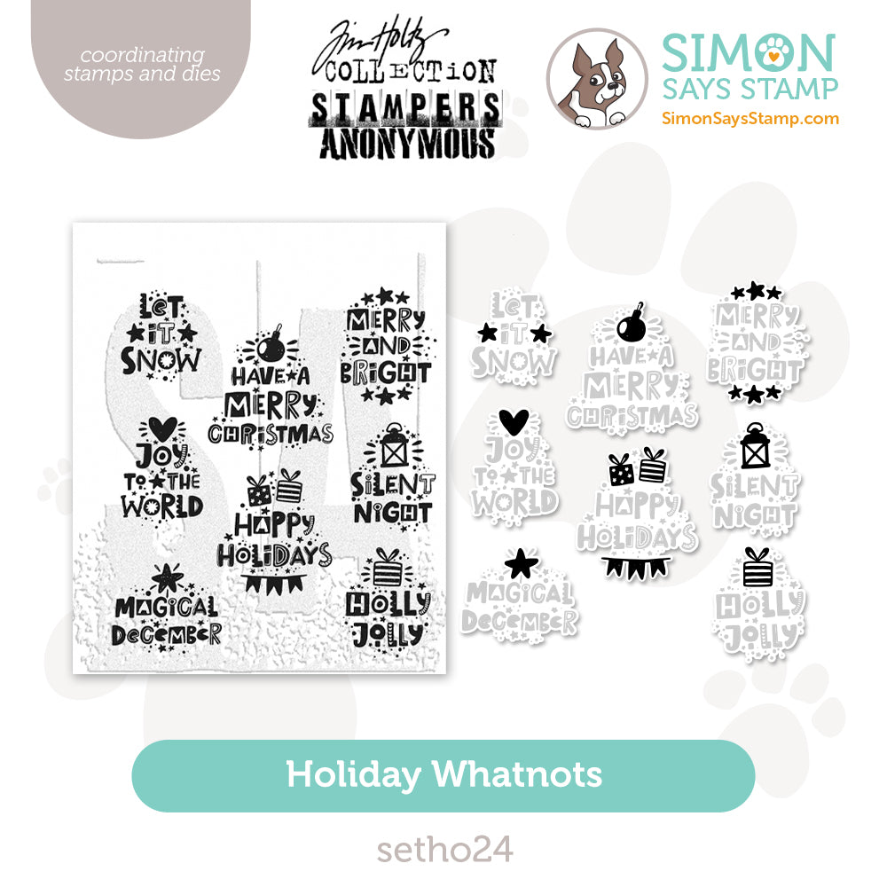 Tim Holtz Holiday Whatnots Stamps with Simon Says Stamp Dies Bundle se