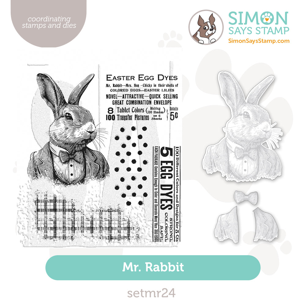 Tim Holtz Mr. Rabbit Stamps with Simon Says Stamp Dies Bundle setmr24