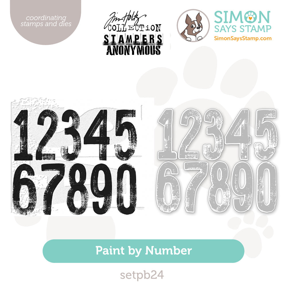 Tim Holtz Paint By Number Stamps with Simon Says Stamp Dies Bundle set