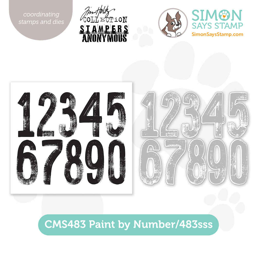 Tim Holtz Paint By Number Stamps with Simon Says Stamp Dies Bundle set
