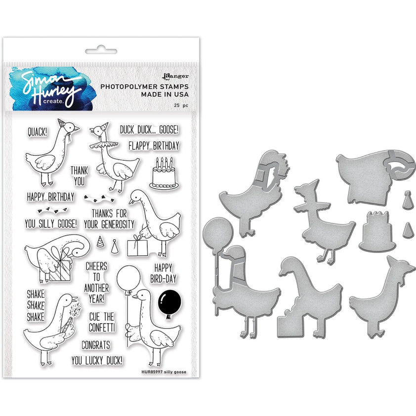 Ranger Simon Hurley Silly Goose Clear Stamps And Dies Bundle – Simon ...