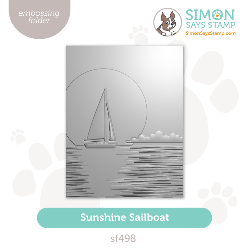 Simon Says Stamp Embossing Folder Sunshine Sailboat sf498 Friend Like