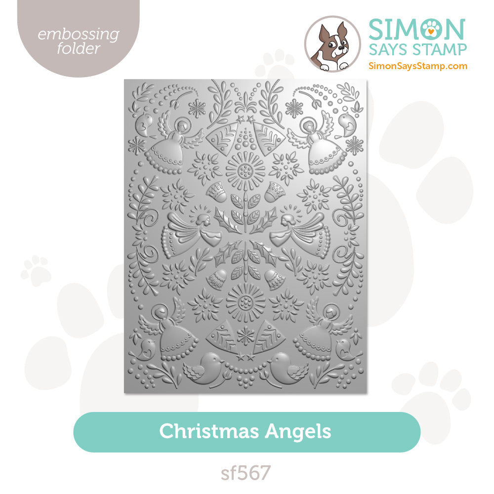 Simon Says Stamp Embossing Folder Christmas Angels sf567 And Everythin