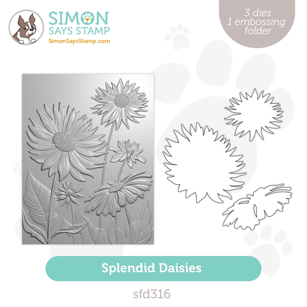 Simon Says Stamp Embossing Folder and Dies Splendid Daisies sfd316 Out