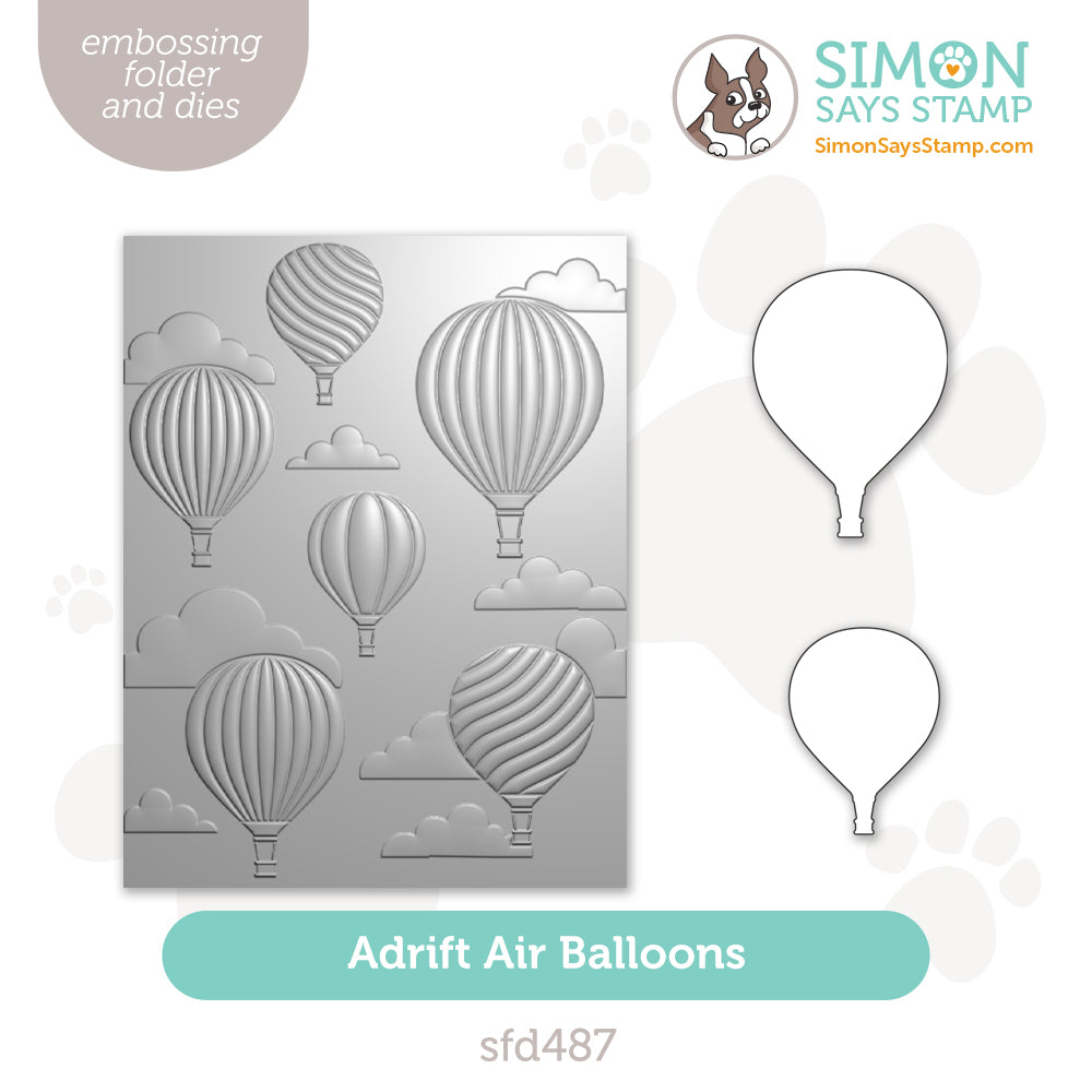 Simon Says Stamp Embossing Folder and Cutting Dies Adrift Air Balloons