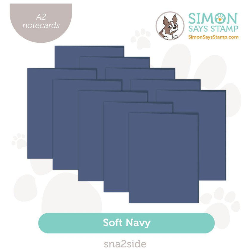 Simon Says Stamp Soft Navy A2 Side-Fold Scored Cards 100# 10 Pack sna2