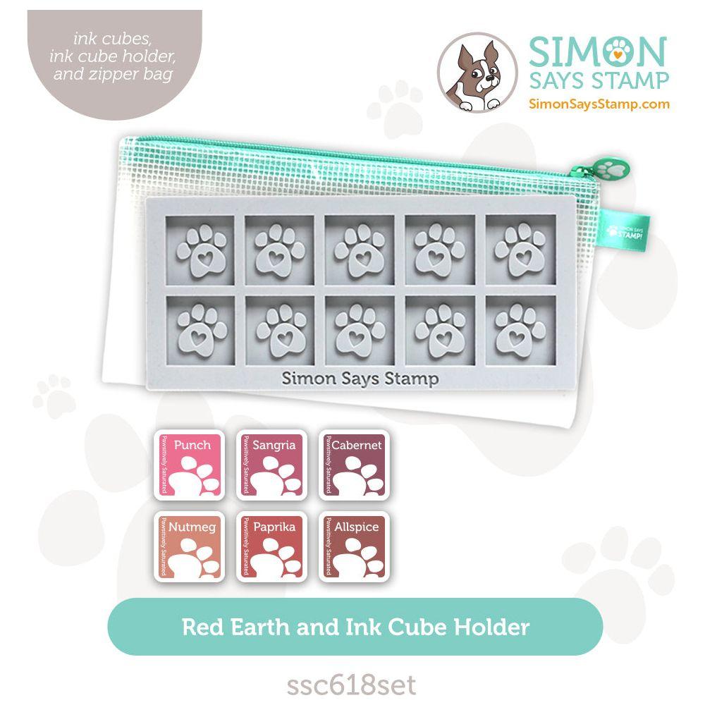 Simon Says Stamp Pawsitively Saturated Ink Cubes Red Earth And Gray Cu