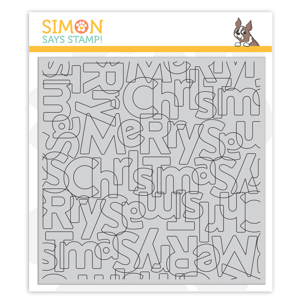 Simon Says Cling Stamp OUTLINE MERRY CHRISTMAS BACKGROUND sss102236 ...