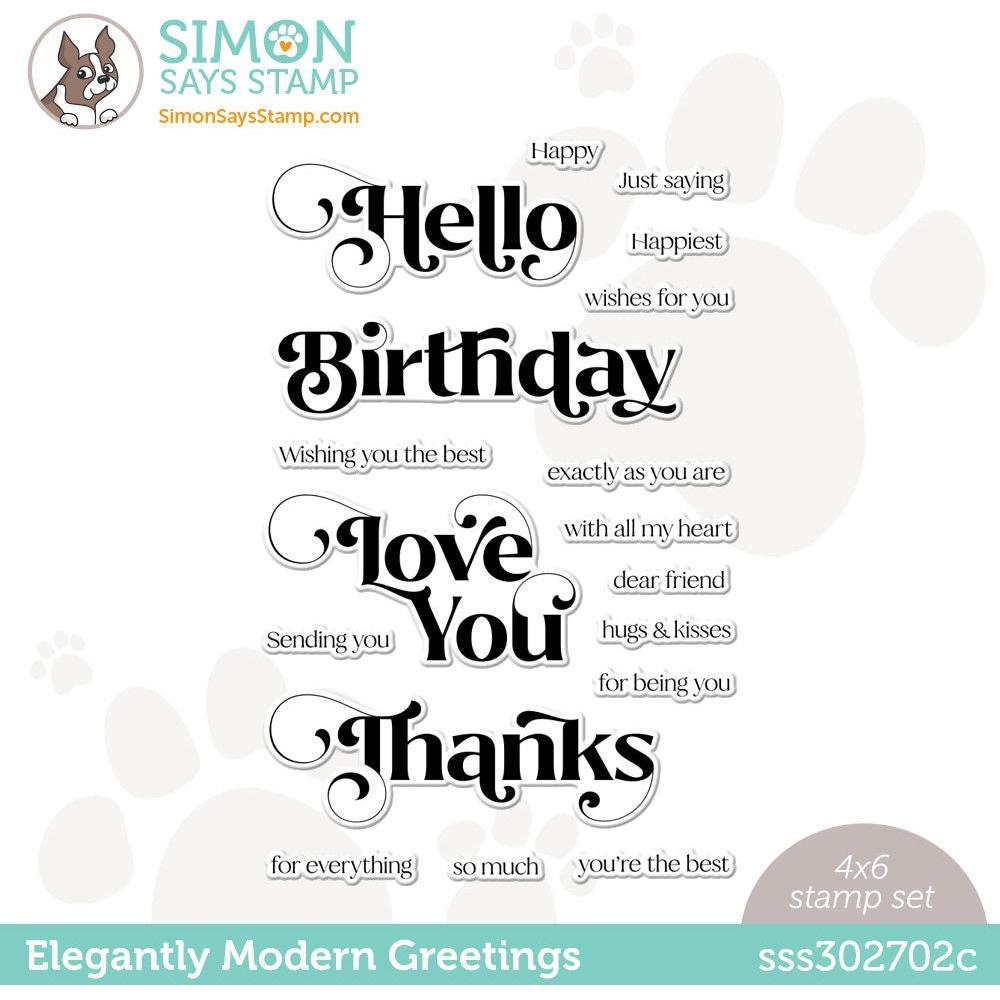 Simon Says Clear Stamp Elegantly Modern Greetings sss302702c Dear Frie ...