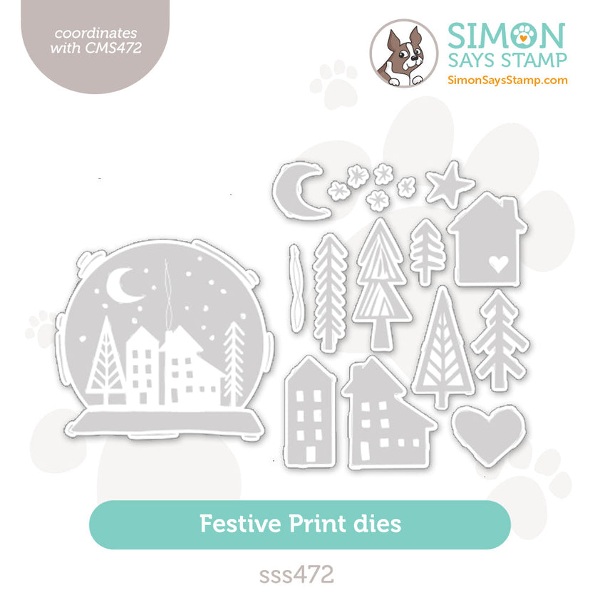 Simon Says Stamp Festive Print Wafer Dies sss472
