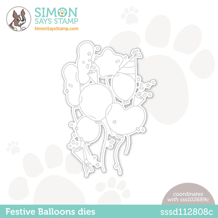 Simon Says Stamp Festive Balloons Wafer Dies sssd112808c Sunny Vibes