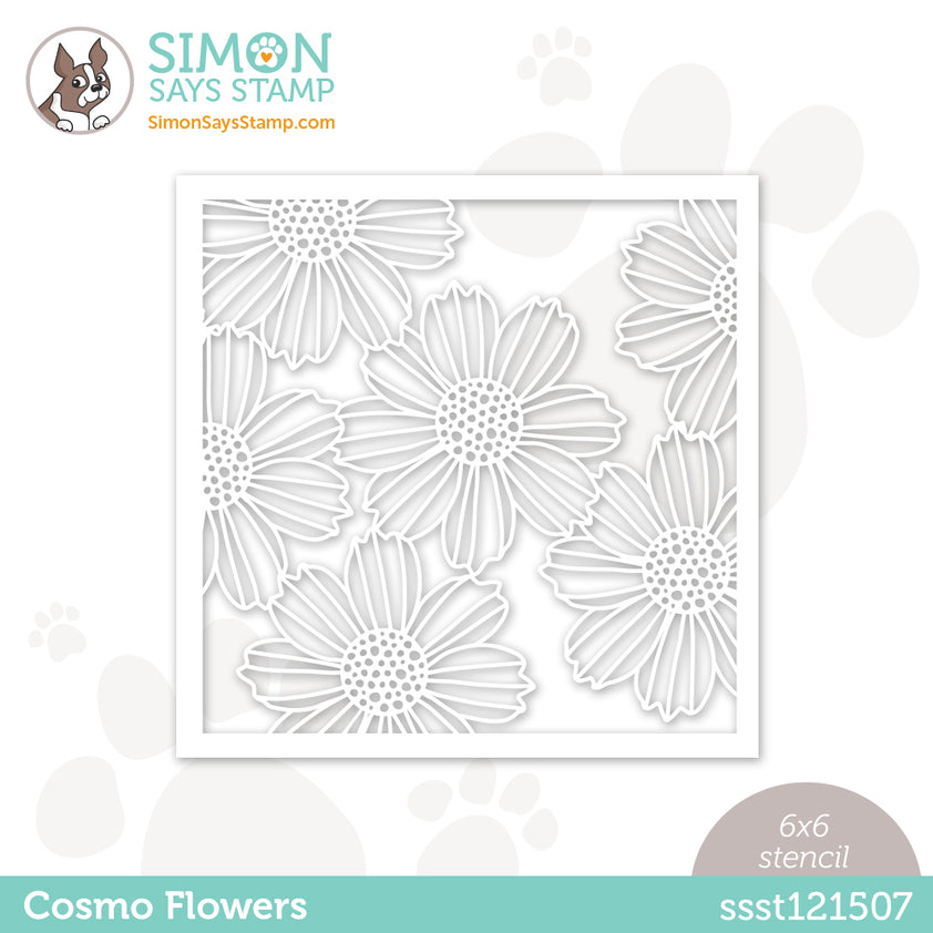 Simon Says Stamp Stencil COSMO FLOWERS ssst121507