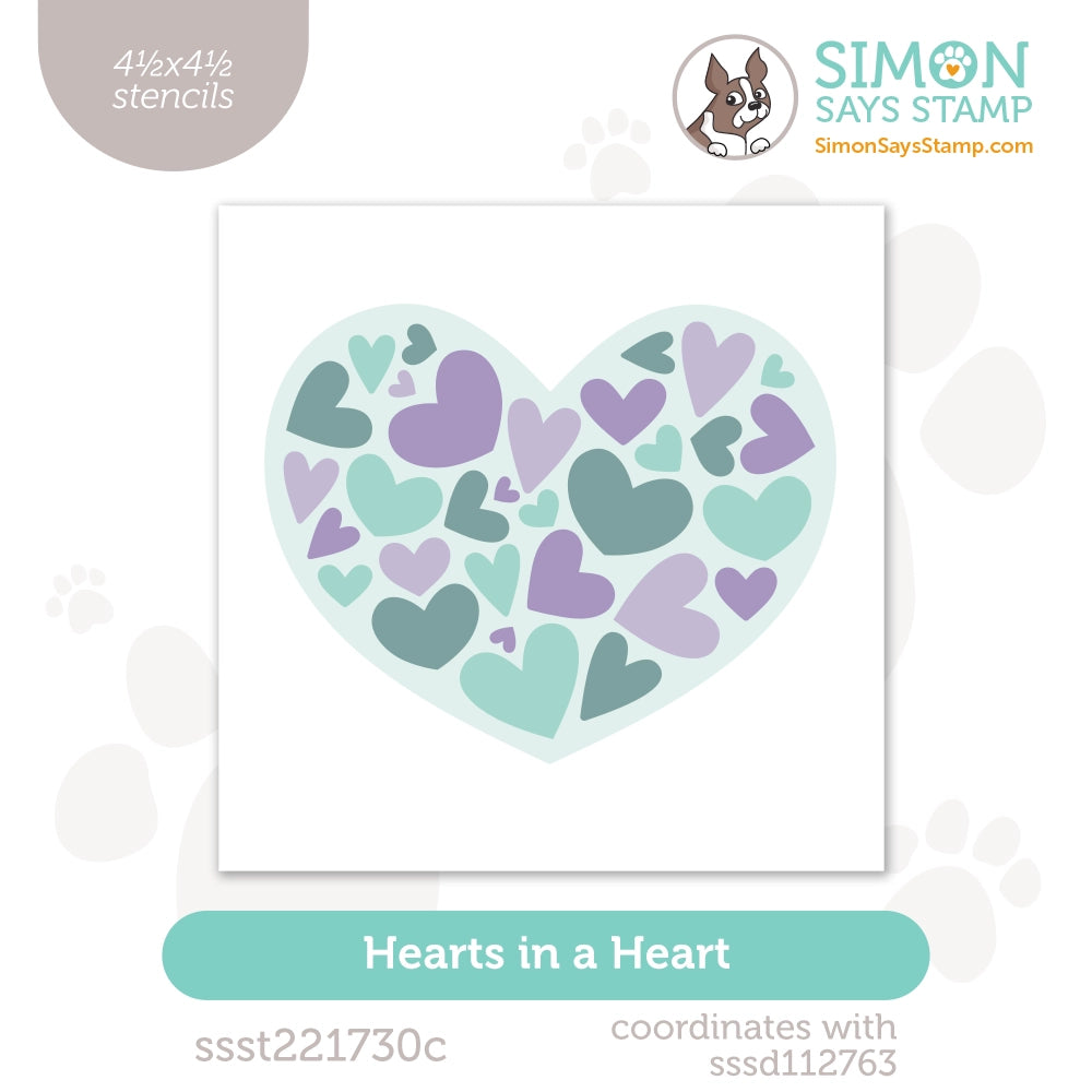 Simon Says Stamp Stencils Hearts In A Heart ssst221730c Smitten