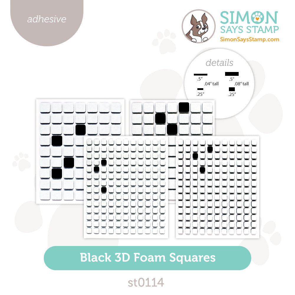 Simon Says Stamp 3D Foam Squares BLACK VARIETY st0114