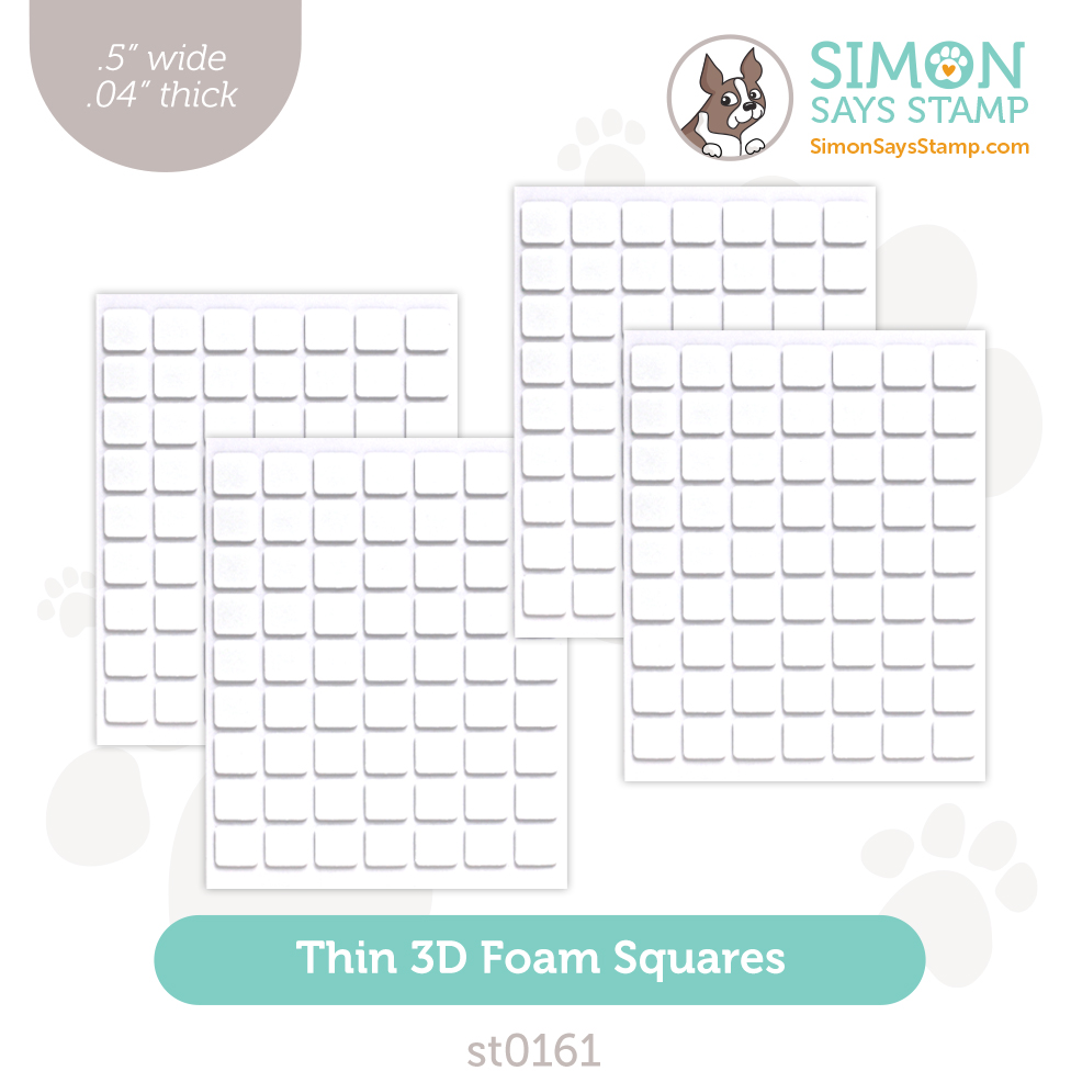 Simon Says Stamp Thin White 3D Foam Squares Large st0161 Cheering for