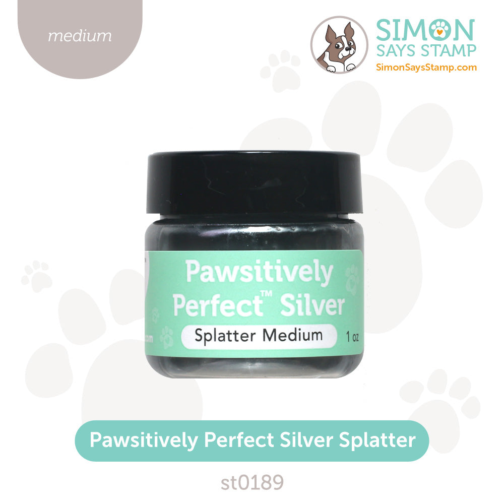 Simon Says Stamp Pawsitively Perfect Splatter Medium Silver st0189 Hea