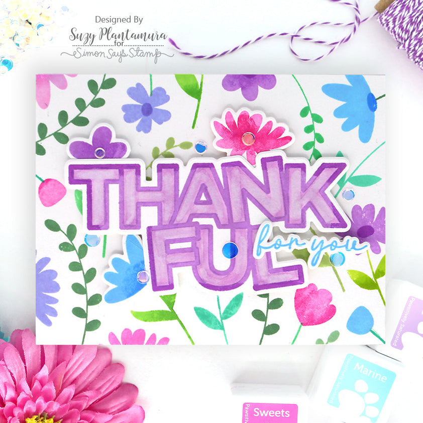 CZ Design Clear Stamps Chunky Thankful Greetings cz284c – Simon Says Stamp