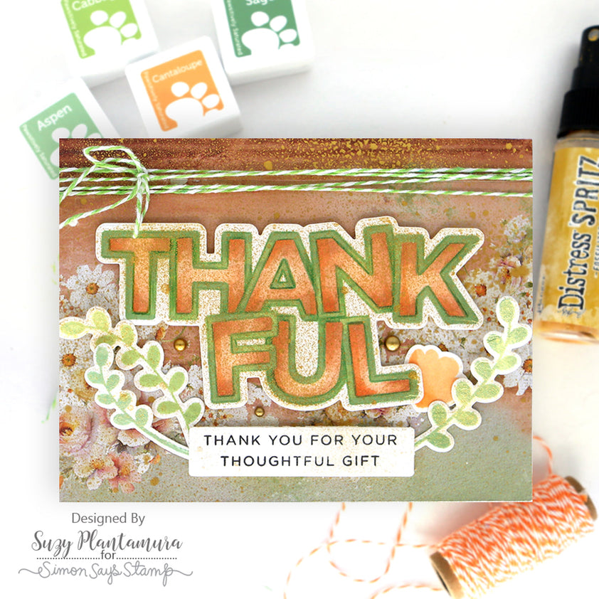 CZ Design Clear Stamps Chunky Thankful Greetings cz284c – Simon Says Stamp