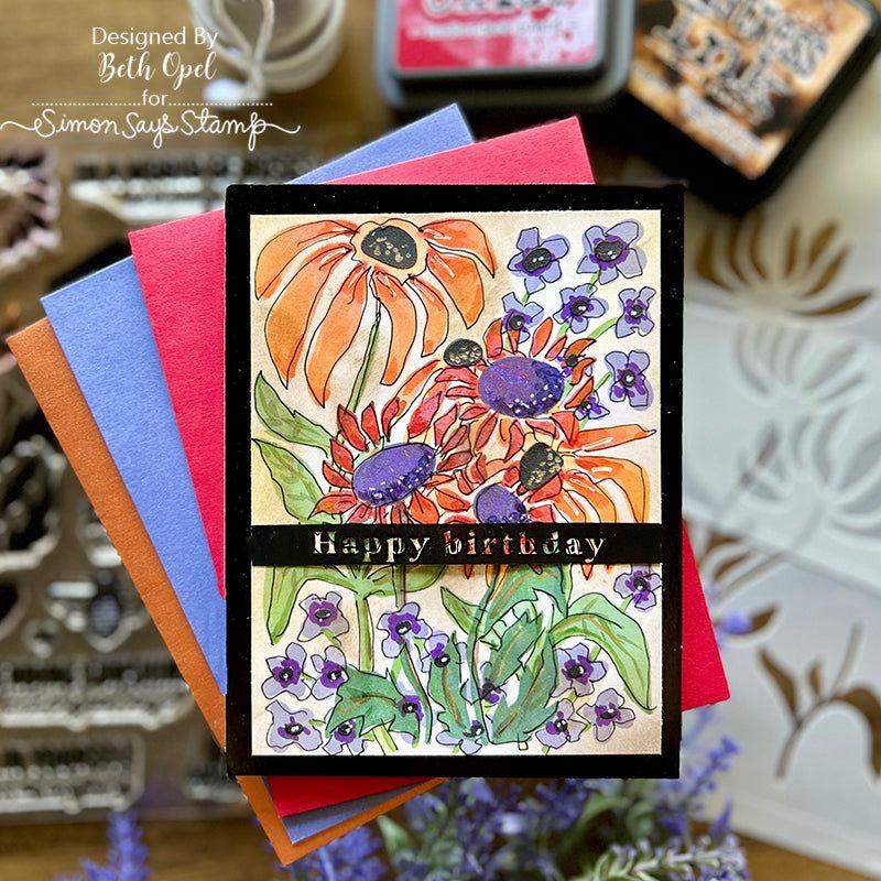 Simon Says Stamp Stencils Retro Flowers ssst221710