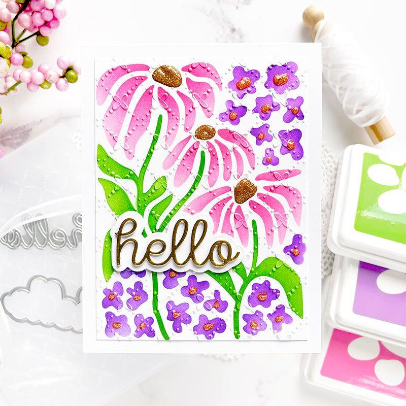 Simon Says Stamp Set of 4 Stencils Retro Flowers ssst221710
