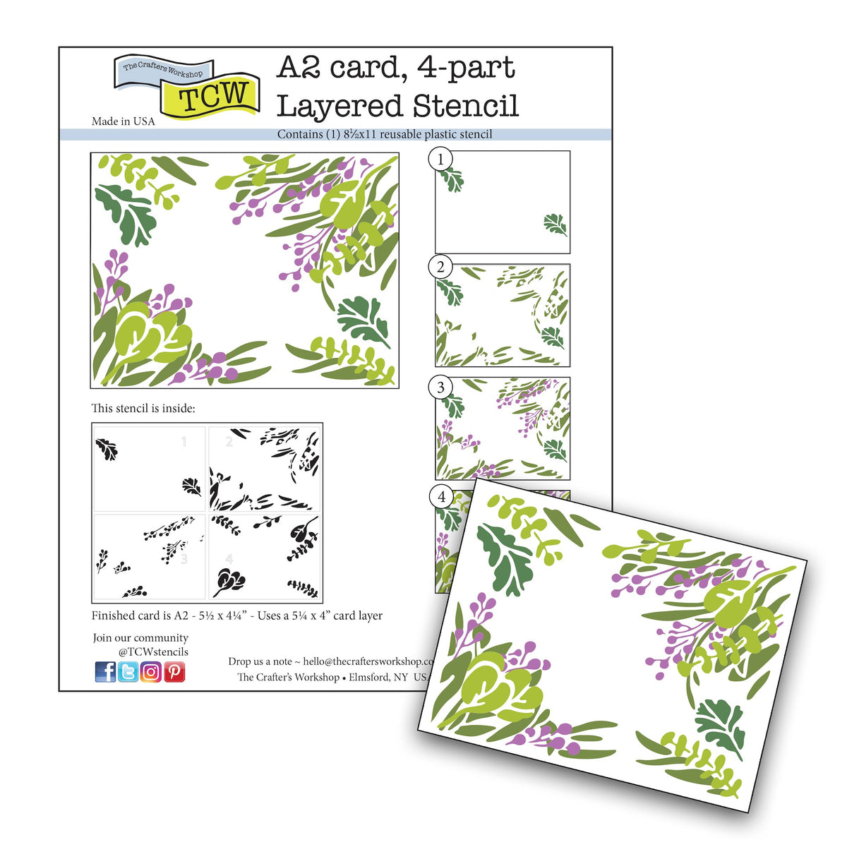 The Crafter’s Workshop Layered Sage Frame 8.5x11 Stencils tcw6068 ...