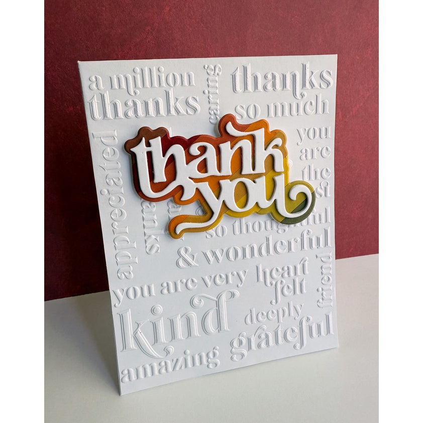 Simon Says Stamp Embossing Folder Words of Gratitude sf527