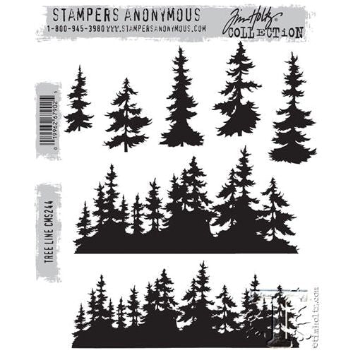 Tim Holtz Cling Rubber Stamps TREE LINE CMS244 – Simon Says Stamp