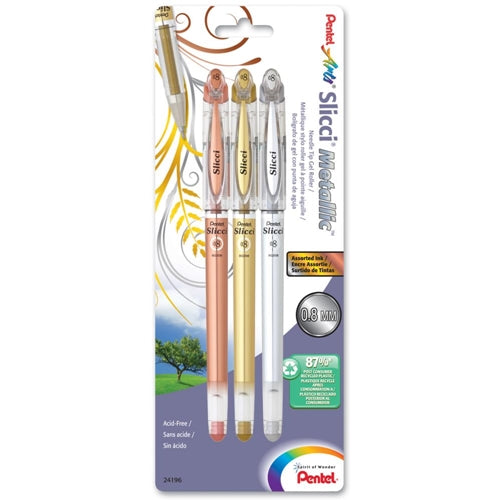 Pentel Slicci Metallic Gel Pens Gold Silver Bronze bg208bp3 – Simon ...