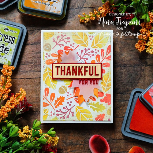 Simon Says Stamp Set of 5 Stencils FALLING LEAVES LAYERING ssst121490