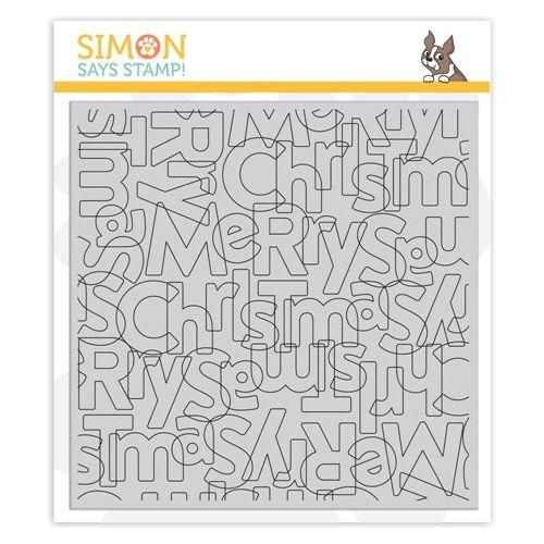 Simon Says Cling Stamp OUTLINE MERRY CHRISTMAS BACKGROUND sss102236 ...