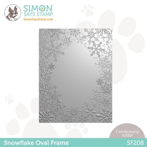 Simon Says Stamp Embossing Folder SNOWFLAKE OVAL FRAME sf208