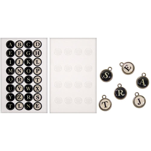 Tim Holtz Idea-ology TYPE CHARMS Keys Alphabet Typewriter Letter TH928 ...