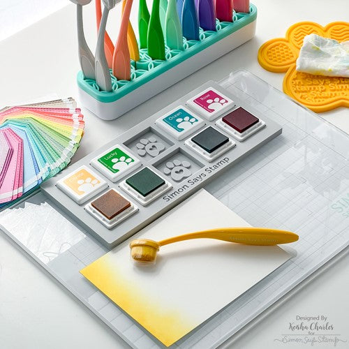 Simon Says Stamp Flannel Gray INK CUBE HOLDER and Mesh Storage st0076