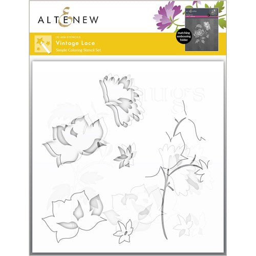 Altenew Vintage Lace Simple Coloring Stencils alt7086* – Simon Says Stamp