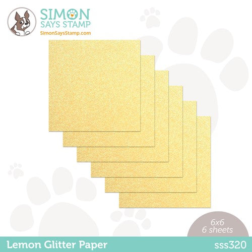 Simon Says Stamp Glitter Cardstock Lemon 6x6 sss320