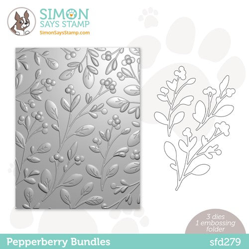 Simon Says Stamp Embossing Folder and Dies Pepperberry Bundles sfd279